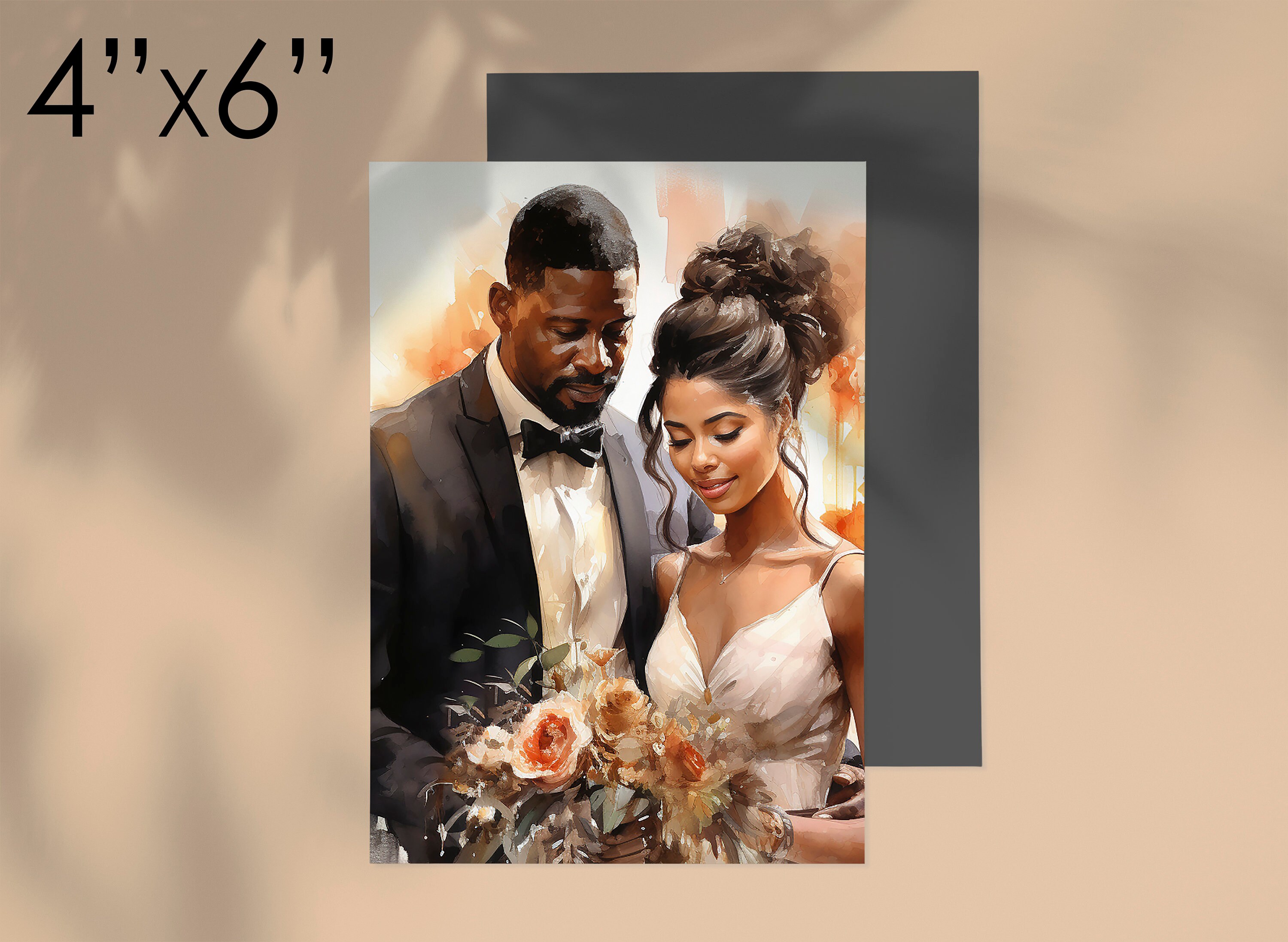 Printable Art - Unity in Love - A Black Bride and Groom Share A Tender ...