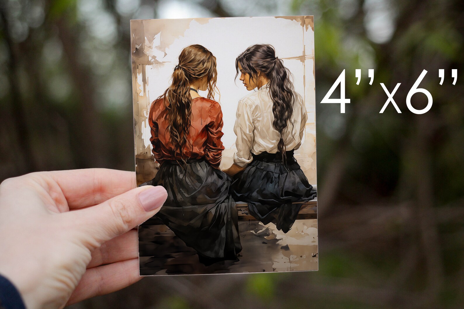 Digital Art - Whispers of the Past - Two Adolescent Girls Talking in ...
