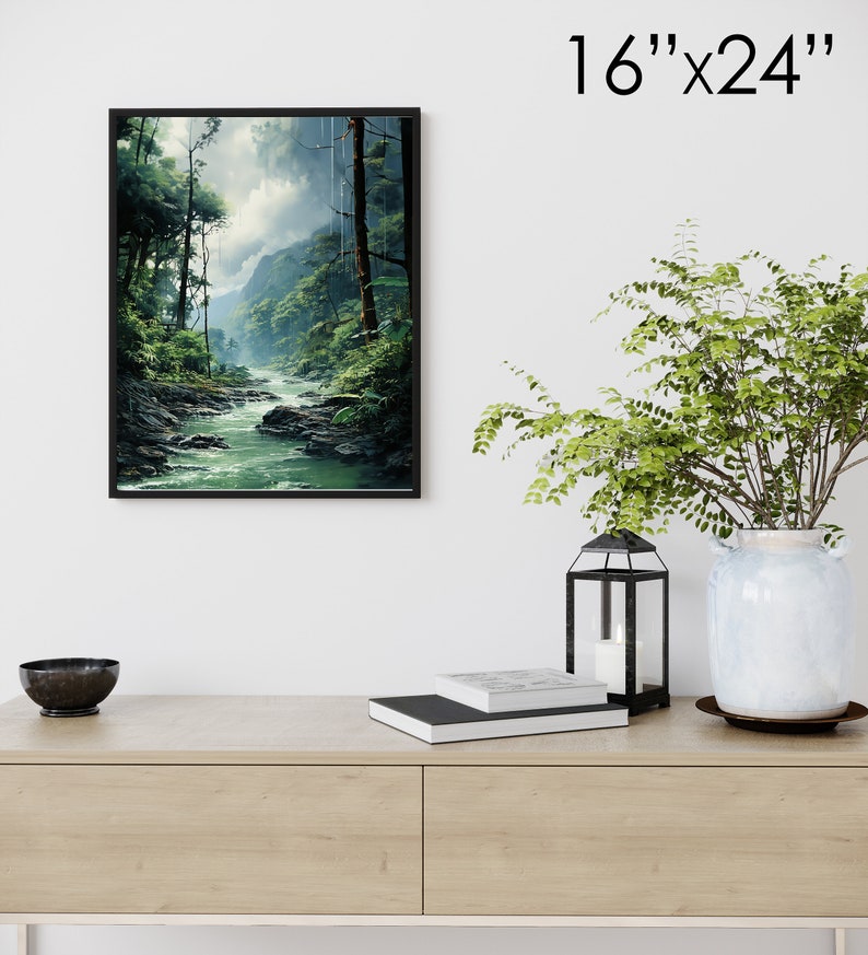 Printable Art - Jungle Rainfall - Rain Falling in A Rainforest ...