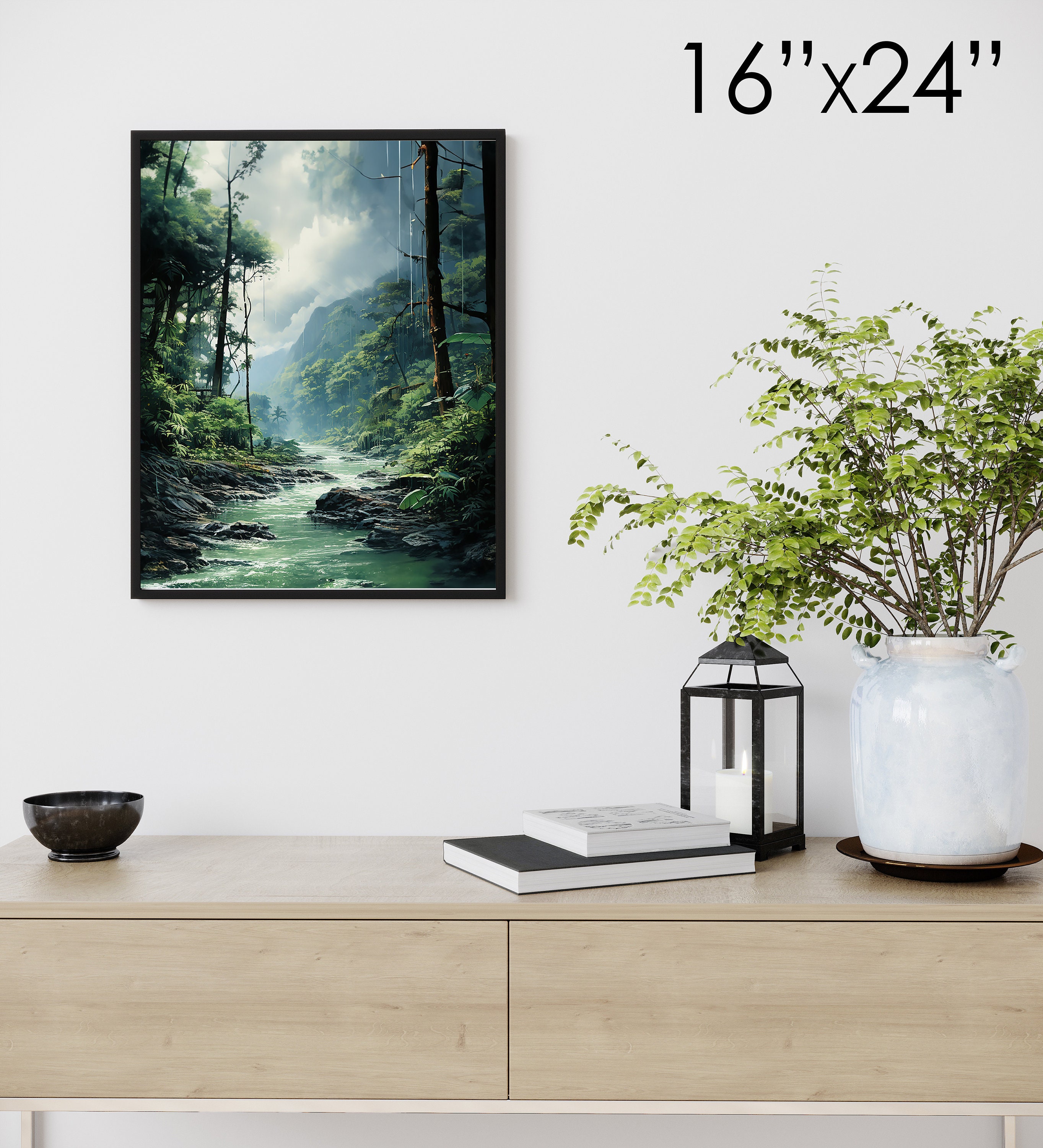 Printable Art - Jungle Rainfall - Rain Falling in A Rainforest ...