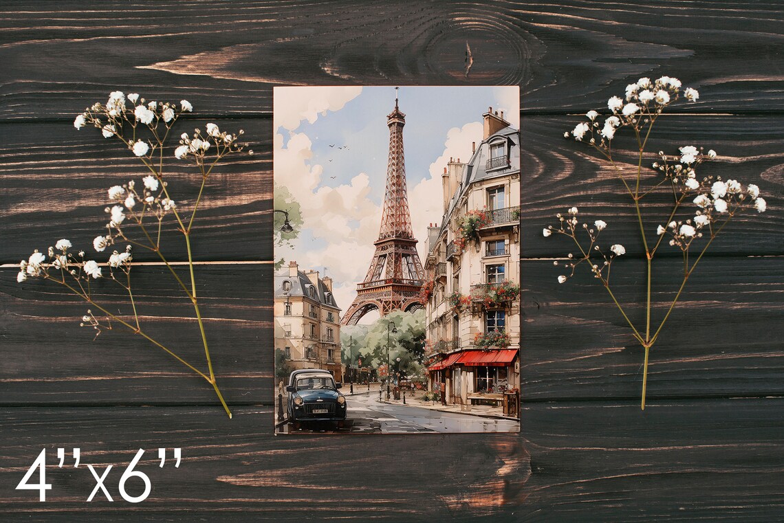 Printable Art - French Reverie - A Scene From A Street in Paris Near ...