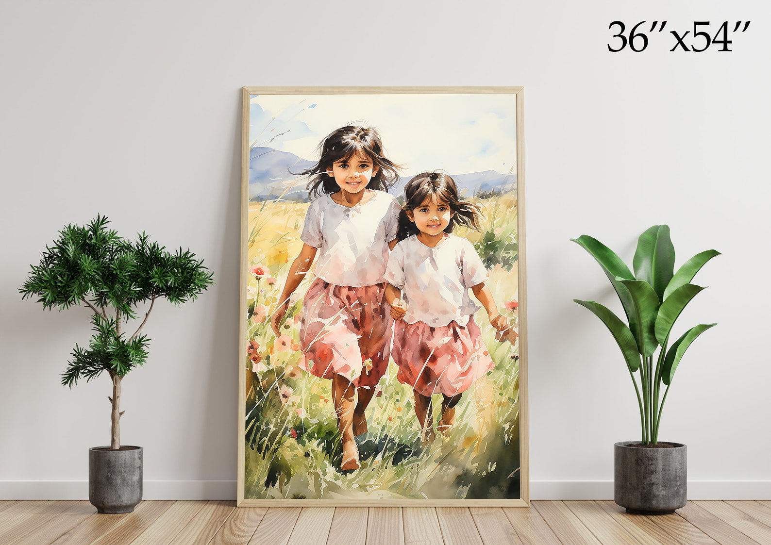 Printable Art - Sunshine Siblings - Two Sisters Walking Through A ...