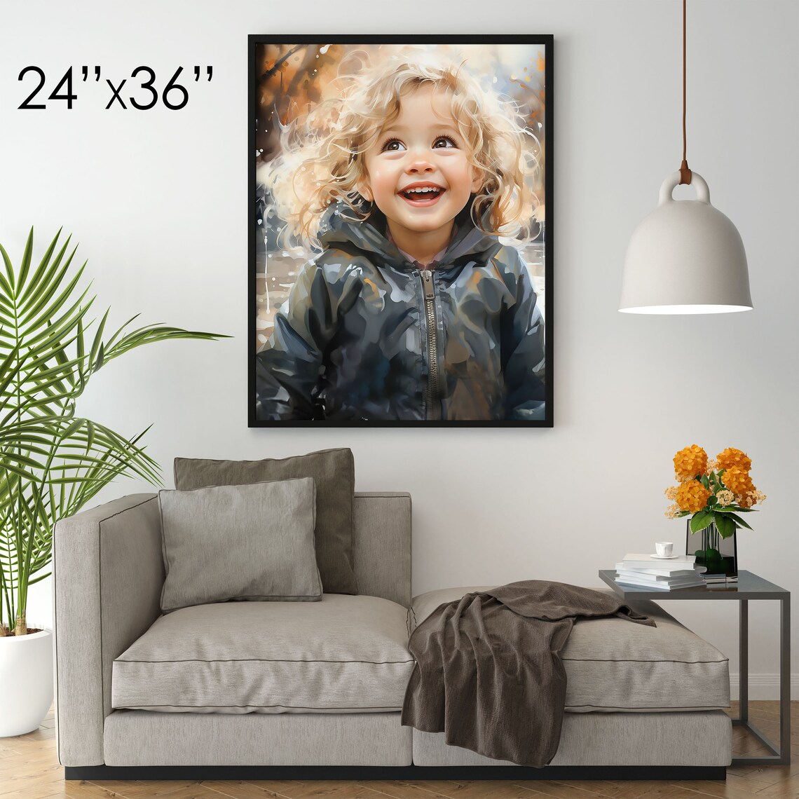 Printable Art Rainy Day Delight A Blond Toddler in A Coat Enjoying Daytime Drizzle Children Art ...