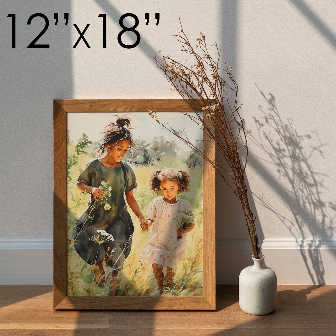 Printable Art - Grassland Giggles - Two Black Girls Playing in A Grassy ...