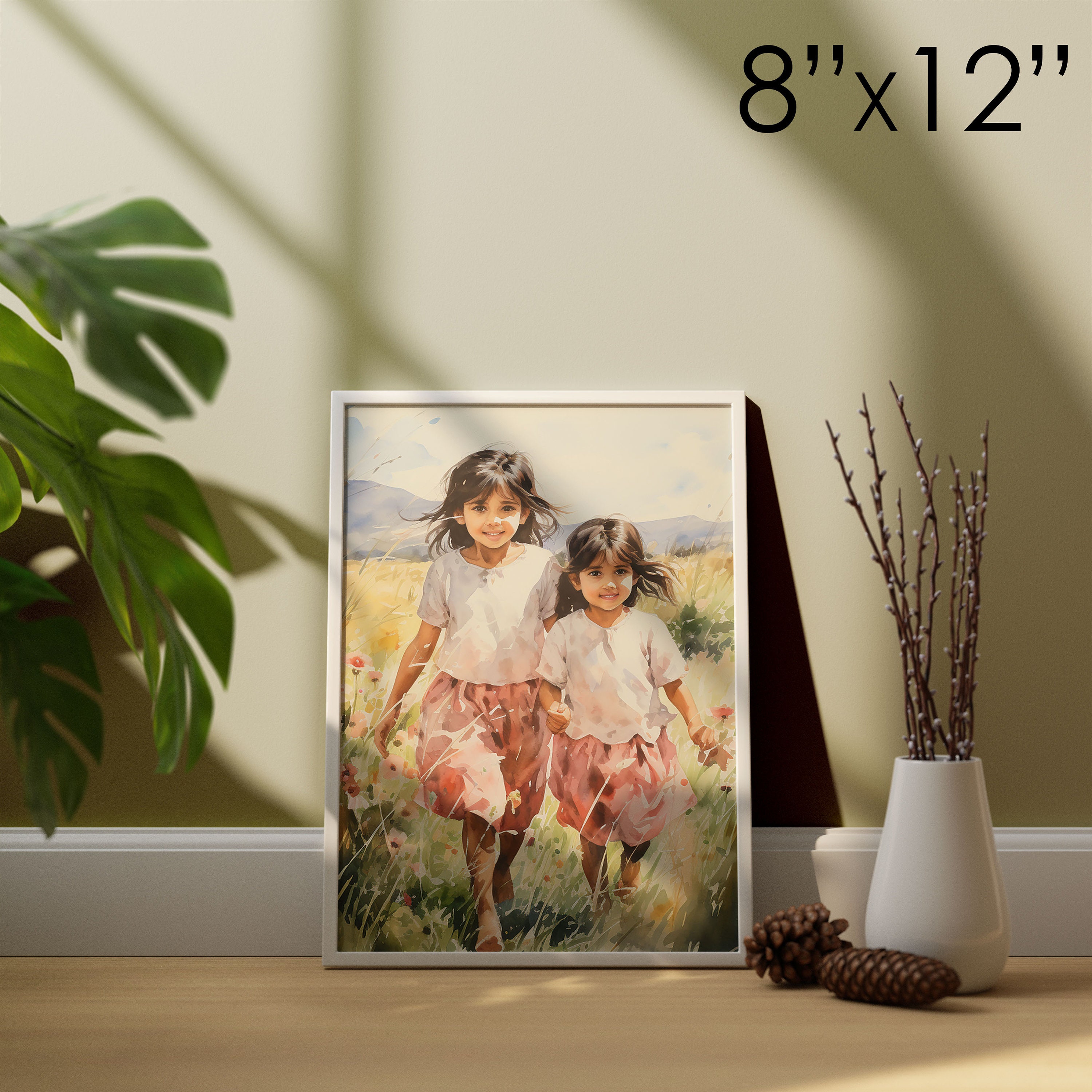 Printable Art - Sunshine Siblings - Two Sisters Walking Through A ...