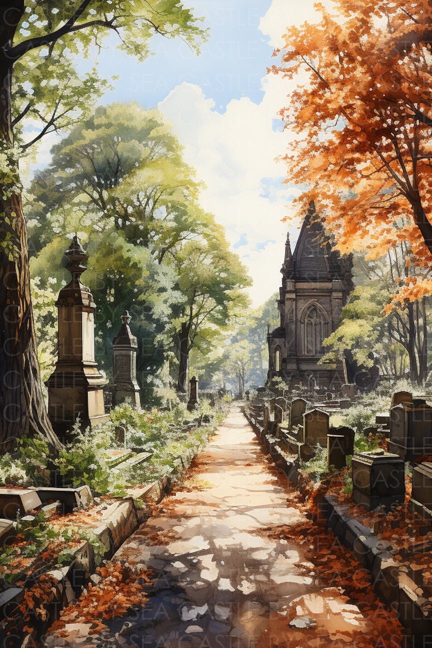 Printable Art - Whispers of Peace - Trees Line the Path Through A ...