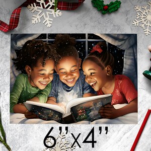 Printable Art - the Gift of Christmas Stories - Black Children Reading ...