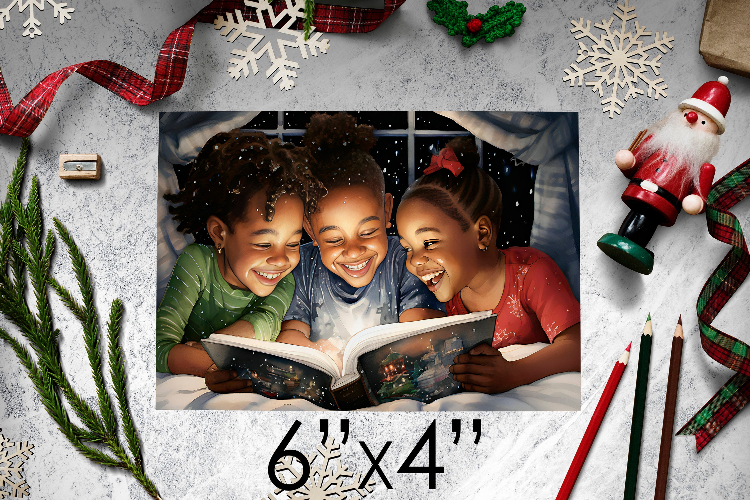 Printable Art - the Gift of Christmas Stories - Black Children Reading ...