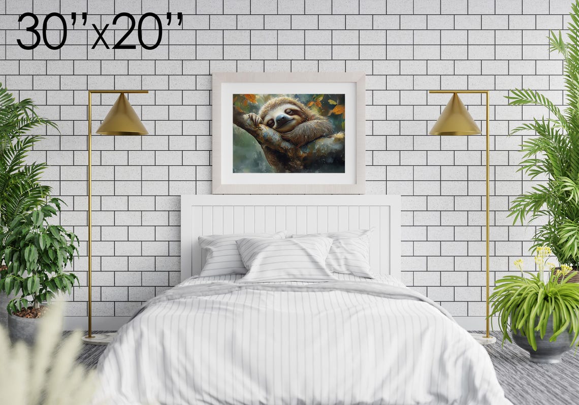 Digital Art - Sleeping in the Shade - A Happy Sloth Sleeping on A ...