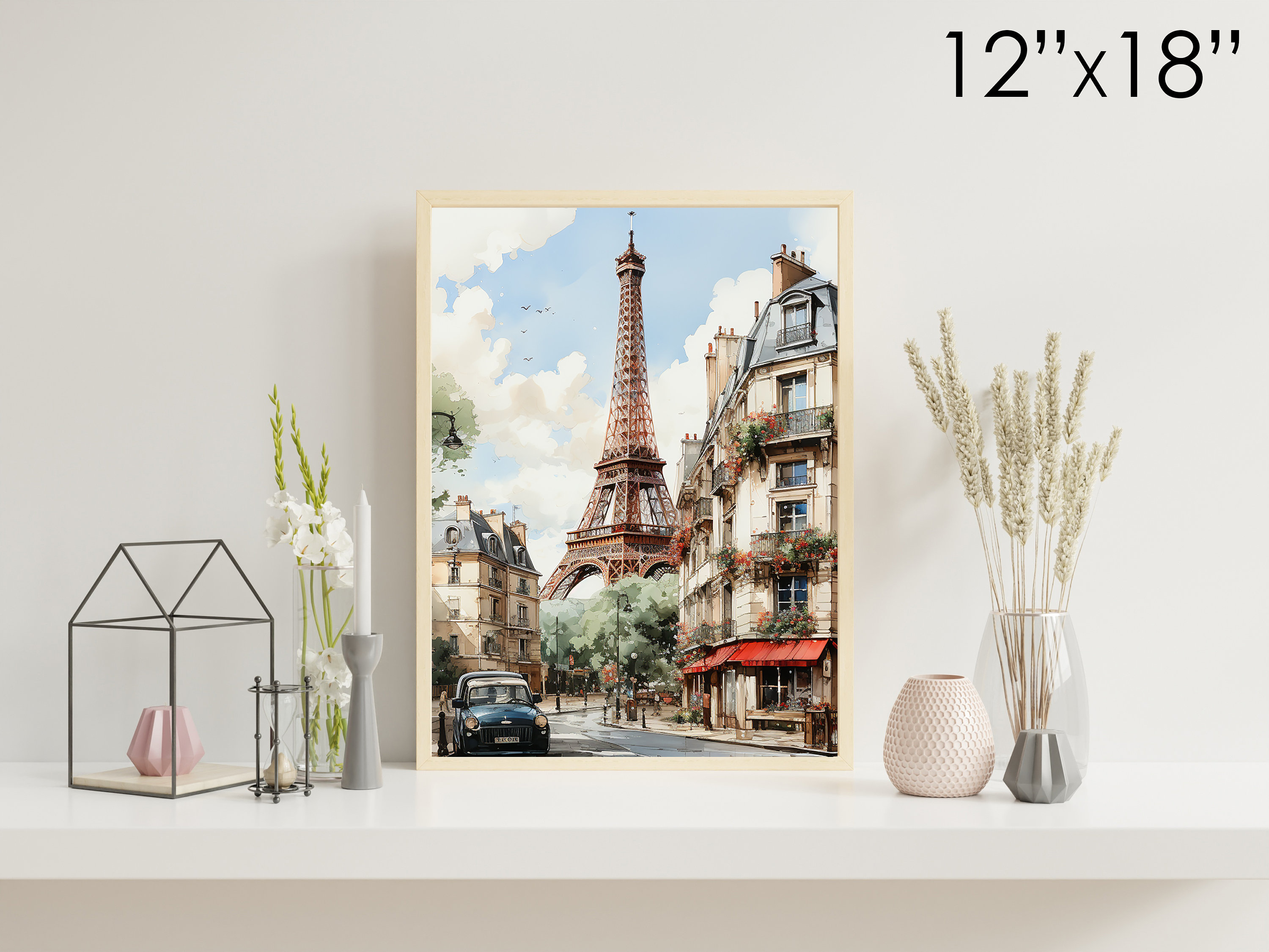 Printable Art - French Reverie - A Scene From A Street in Paris Near ...