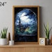 Printable Art Inkwell Night Dark Summer Night View From a Window of a ...