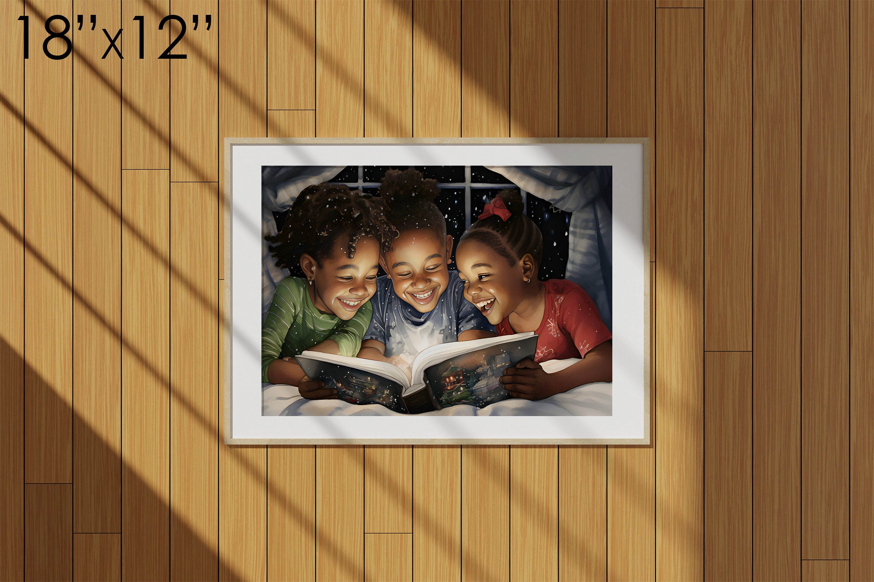 Printable Art - the Gift of Christmas Stories - Black Children Reading ...