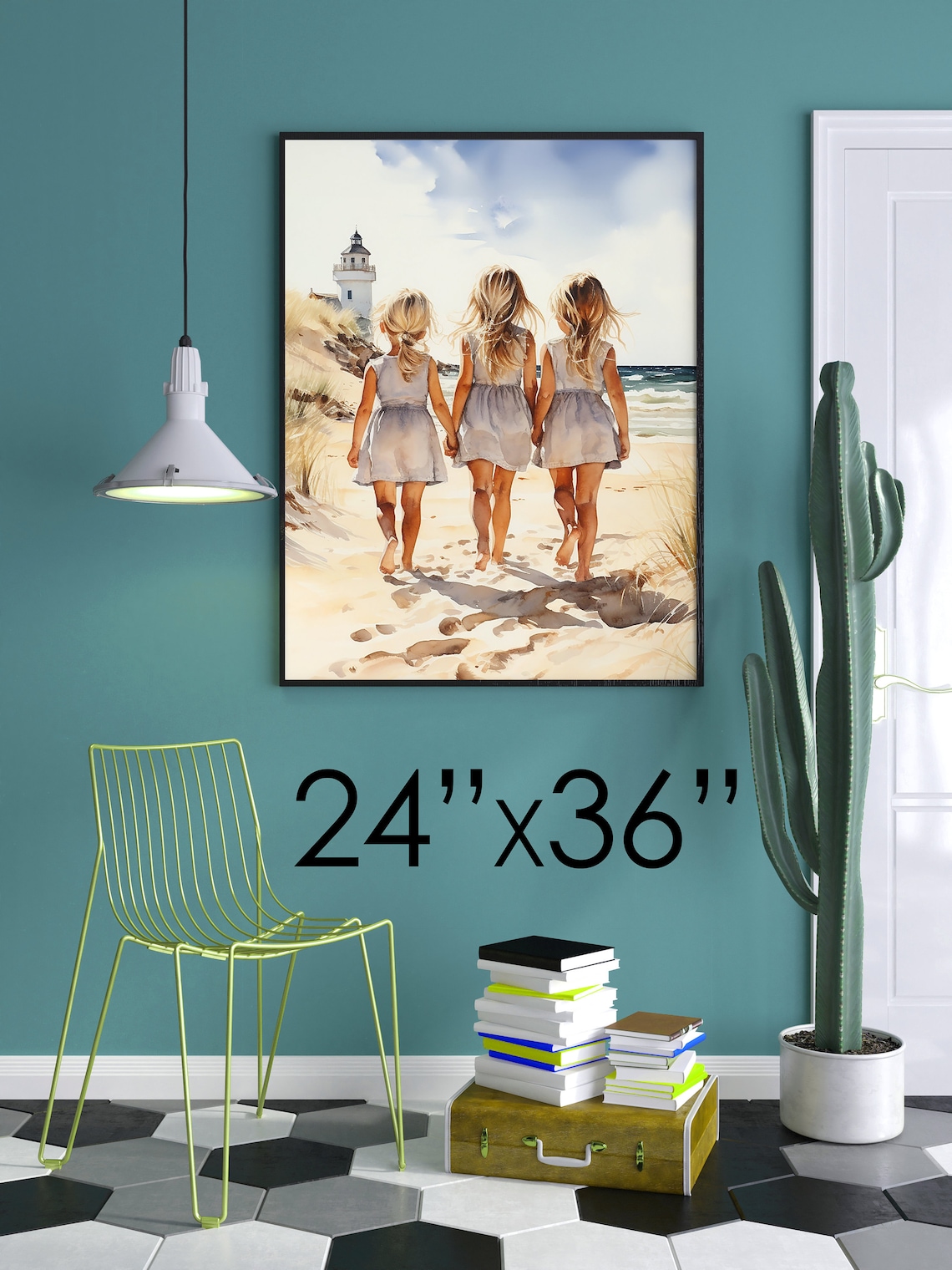 Printable Art - Seashell Sisters - Three Blonde Girls Walking Hand-in ...