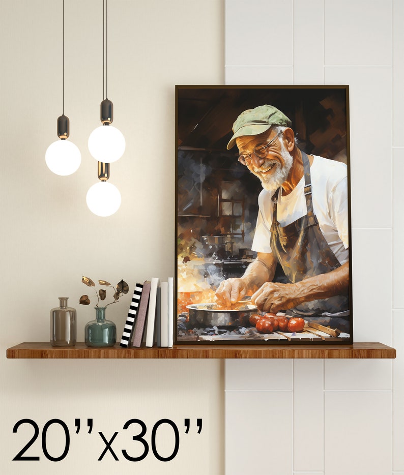 Printable Art - Masterful Moments - an Older Chef Having Fun in the ...