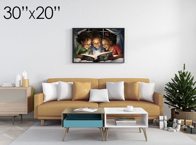 Printable Art - the Gift of Christmas Stories - Black Children Reading ...