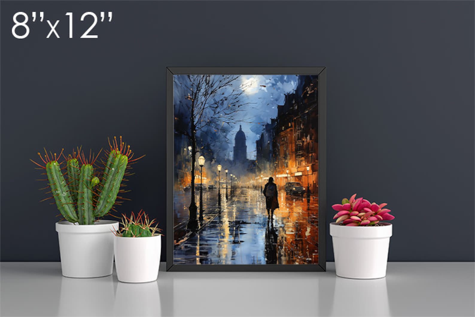 Printable Art - Alone With the City - A Lone Figure Walking Down an ...