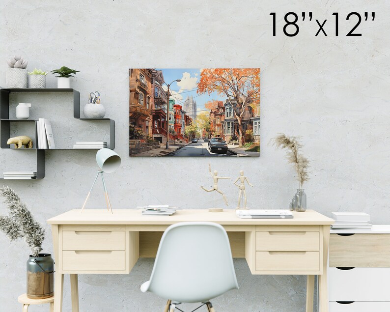 Printable Art - Strokes of Nostalgia - View of A City Block in the 1980 ...