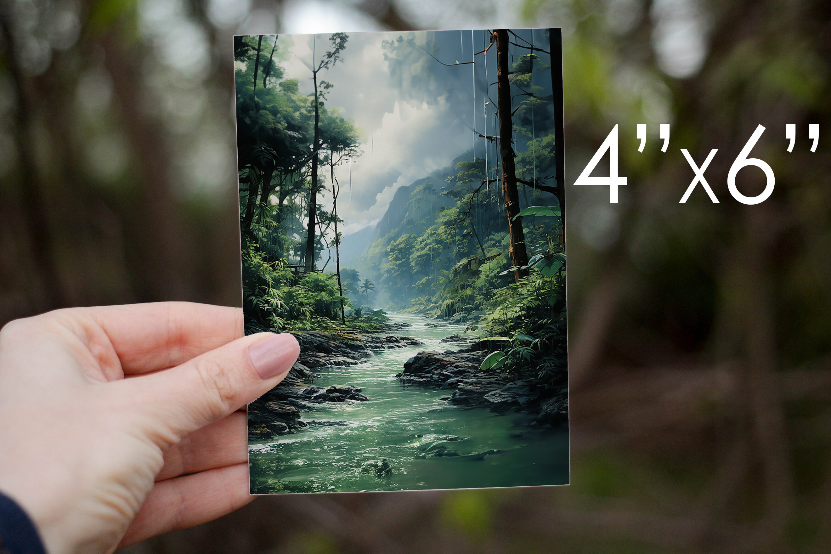 Printable Art - Jungle Rainfall - Rain Falling in A Rainforest ...