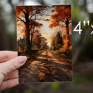 Printable Art - the Golden Path - Fall Foliage Embracing A Dirt Road ...