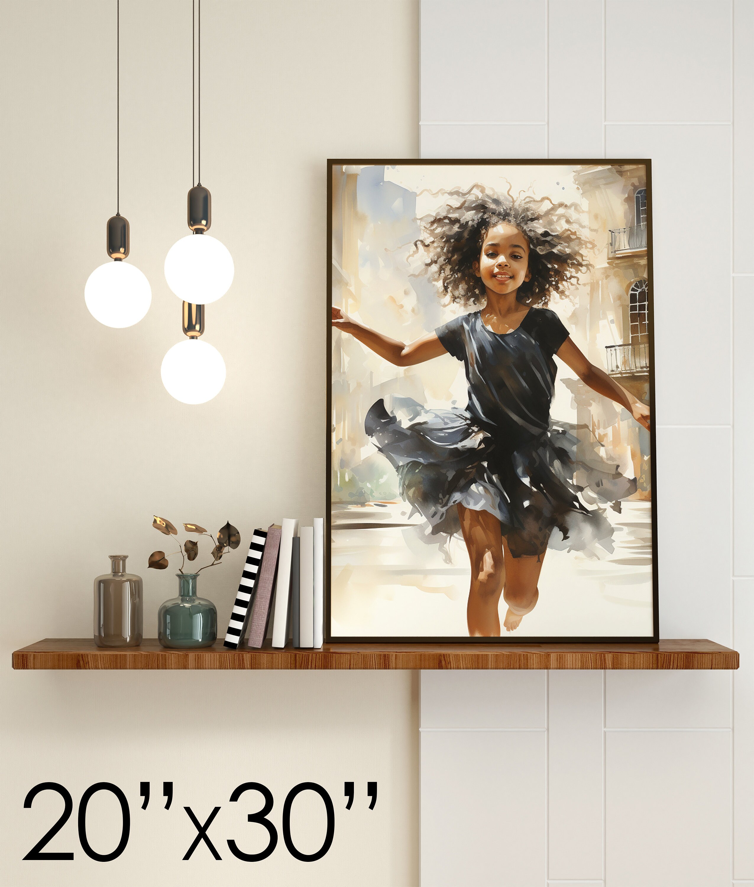 Printable Art - Soulful Steps - Black Girl Dancing Outside in A Black ...