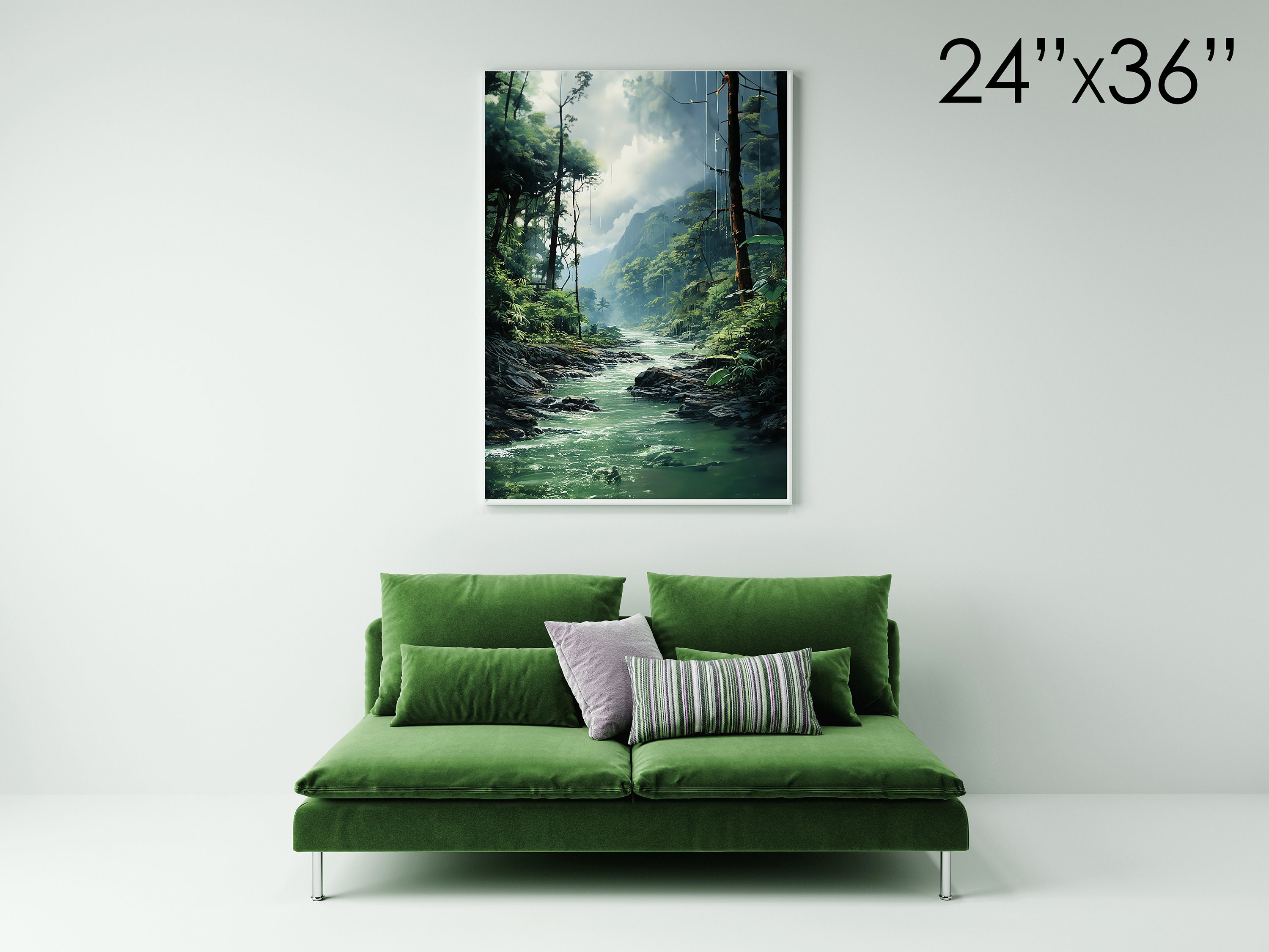 Printable Art - Jungle Rainfall - Rain Falling in A Rainforest ...