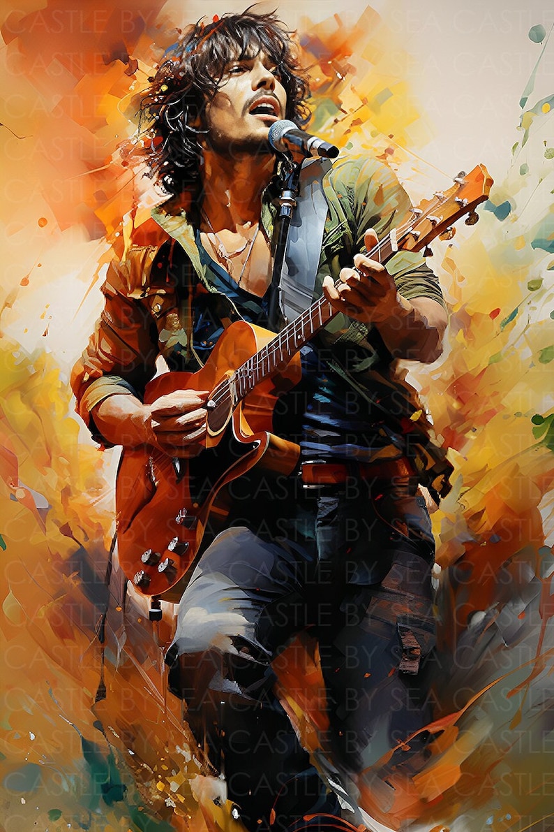 Printable Art - Singer's Spotlight - A 1970s Singer on Stage - Music ...