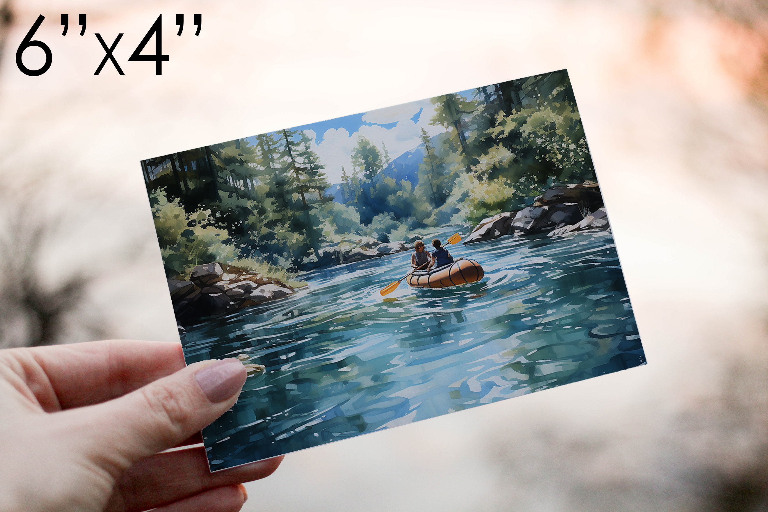 Printable Art - Afloat in Tranquility - Two People in an Inflatable ...
