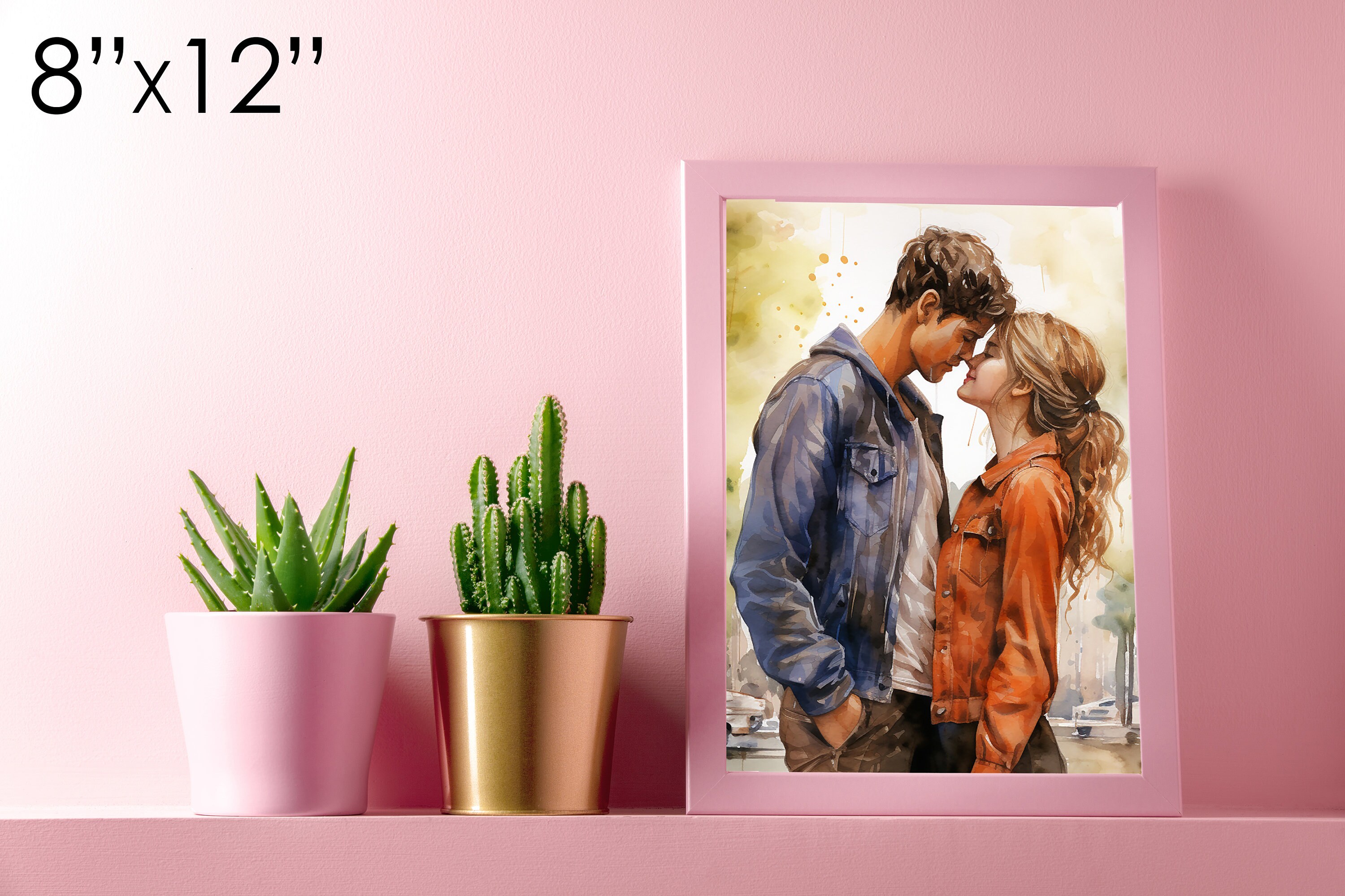 Printable Art - Adolescent Affection - Teenage Boy and Girl Sharing A ...