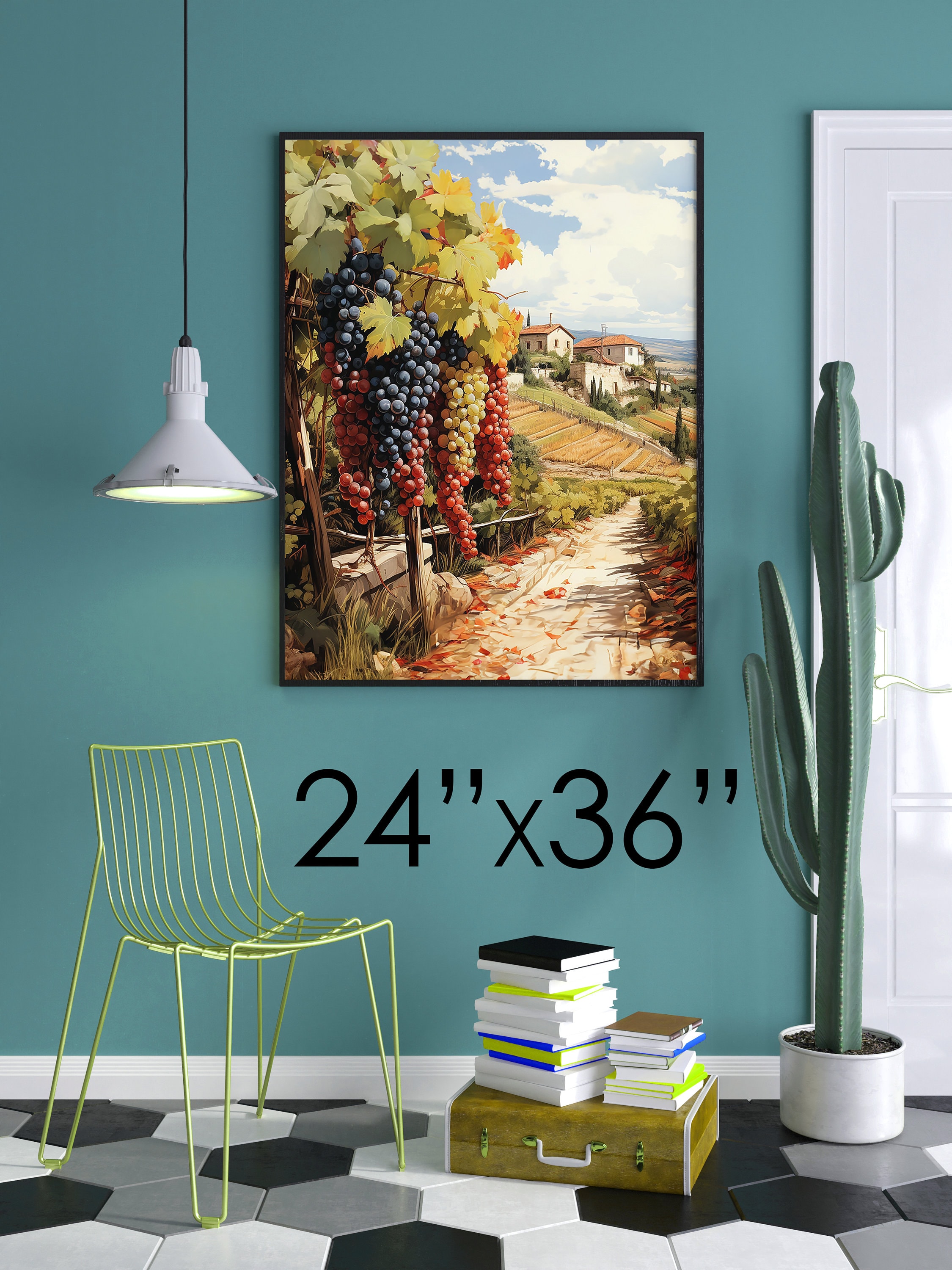 Printable Art - Vineyard Vista - A Vineyard During Harvest Season With ...