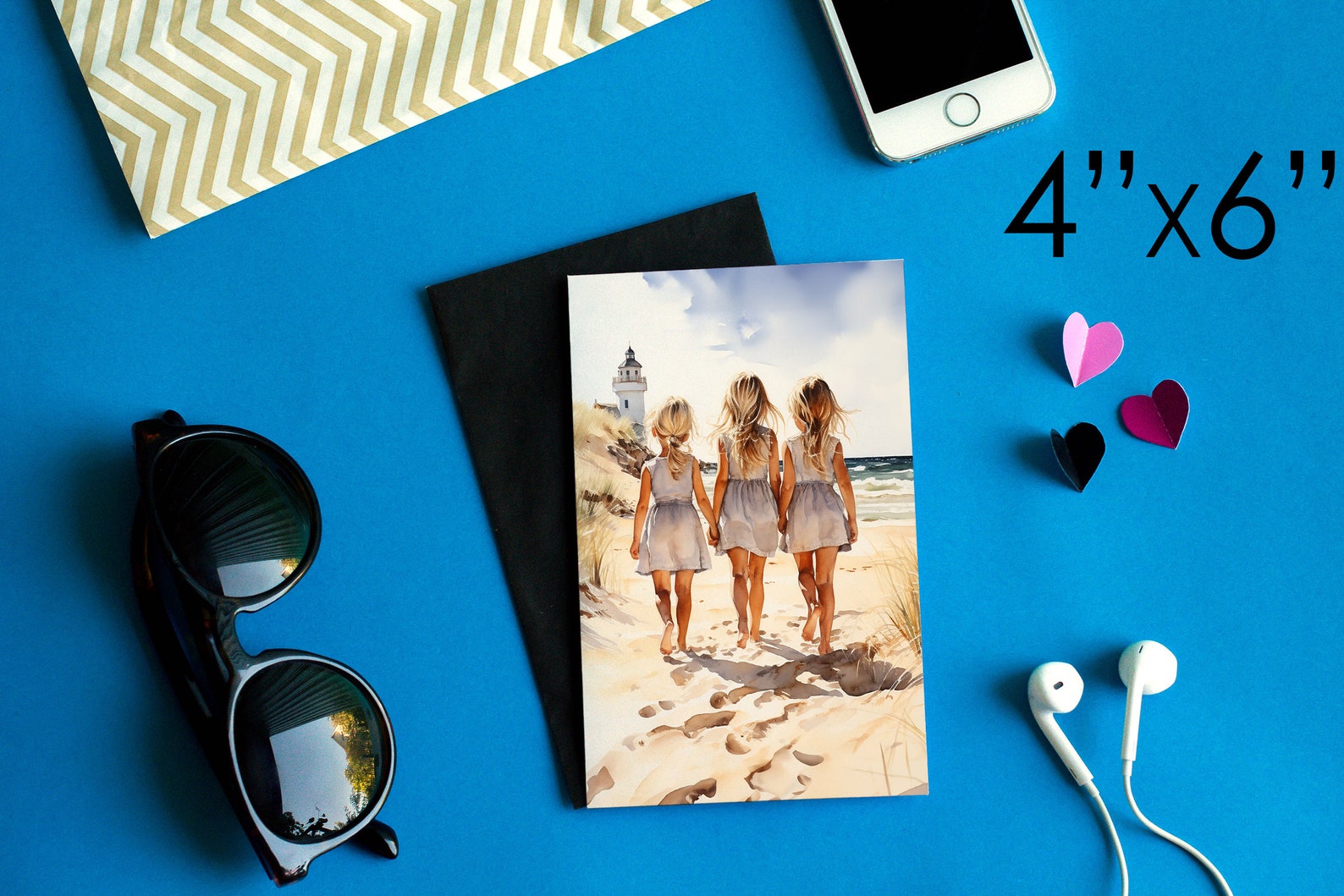 Printable Art - Seashell Sisters - Three Blonde Girls Walking Hand-in ...