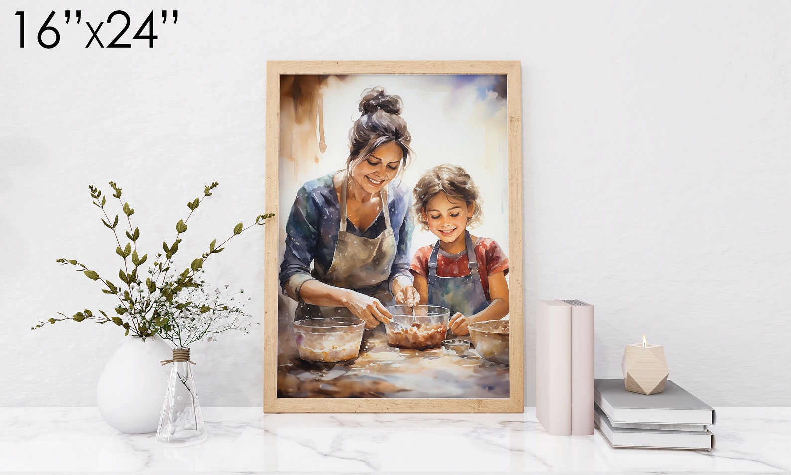 Printable Art - Baking Bond - A Mother and Her Daughter Baking Together ...