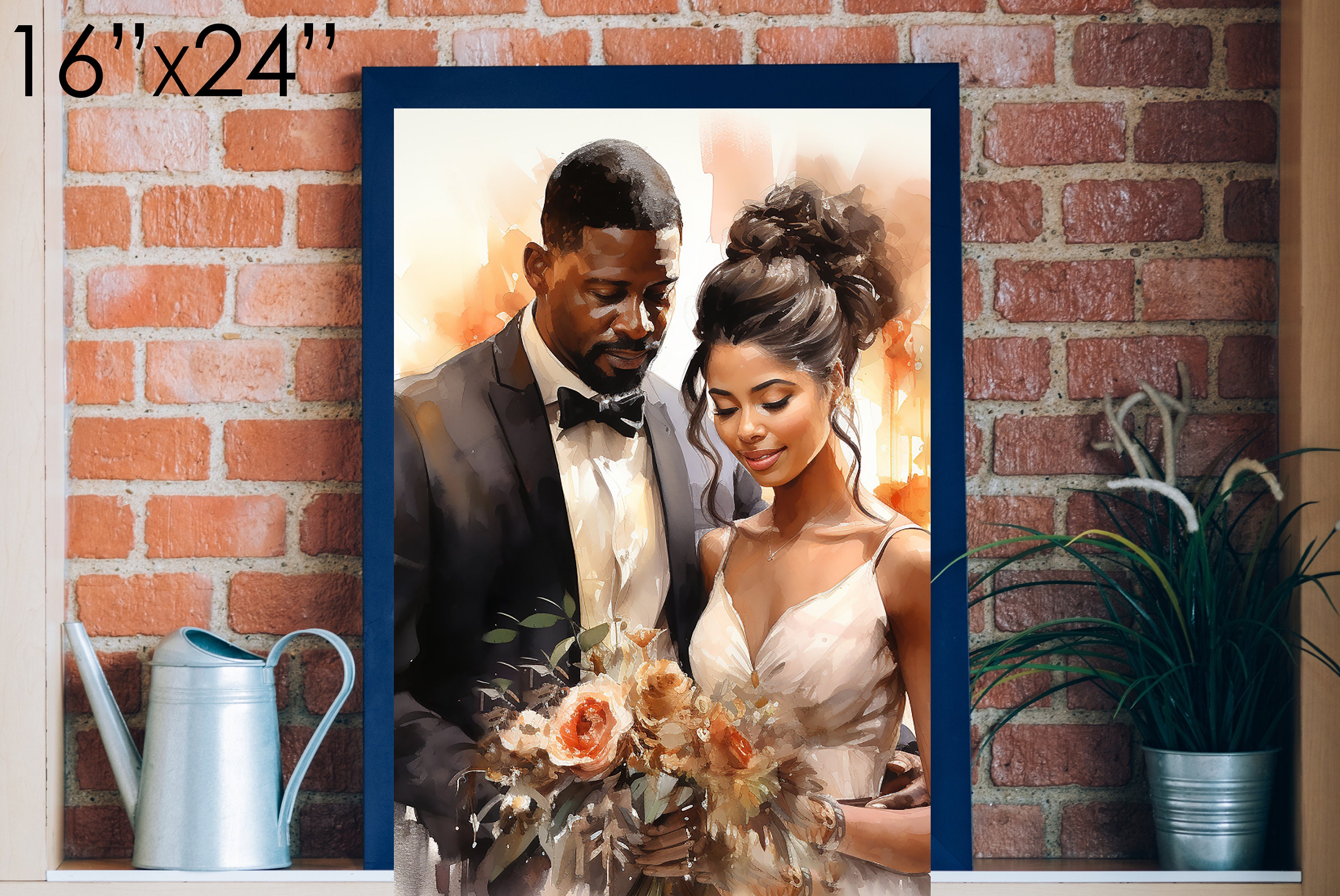 Printable Art - Unity in Love - A Black Bride and Groom Share A Tender ...