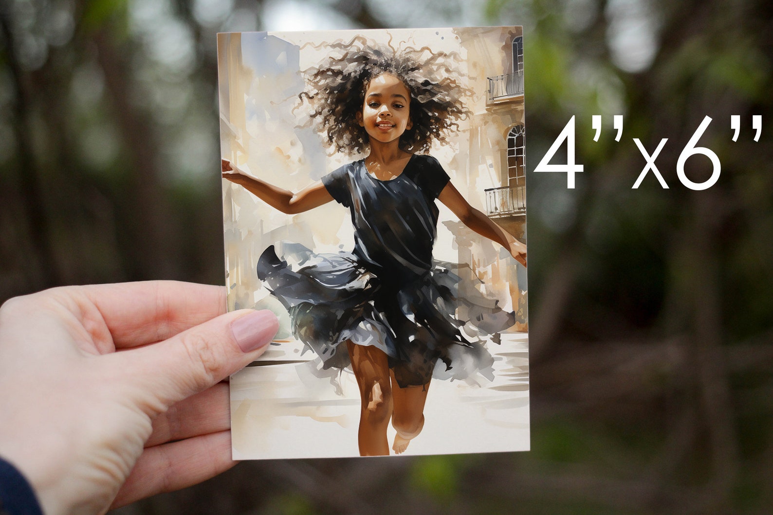 Printable Art - Soulful Steps - Black Girl Dancing Outside in A Black ...