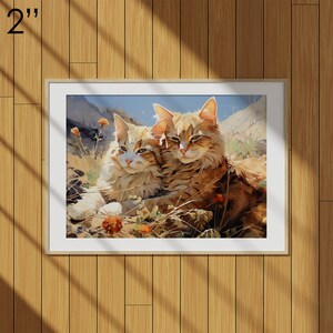 Digital Art - Meadow Cats - Orange Cats Lazing in A Sunny Field ...