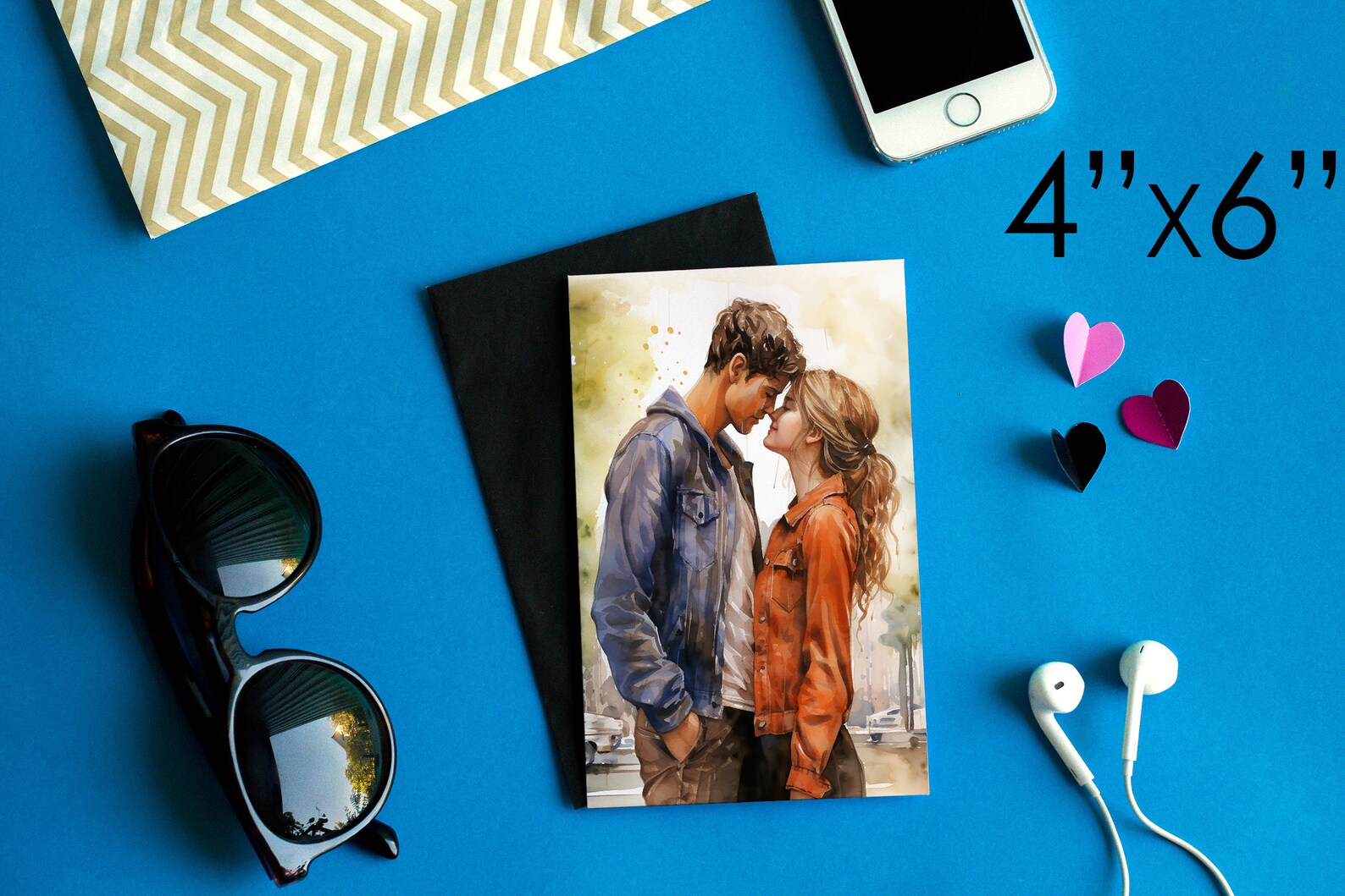 Printable Art - Adolescent Affection - Teenage Boy and Girl Sharing A ...
