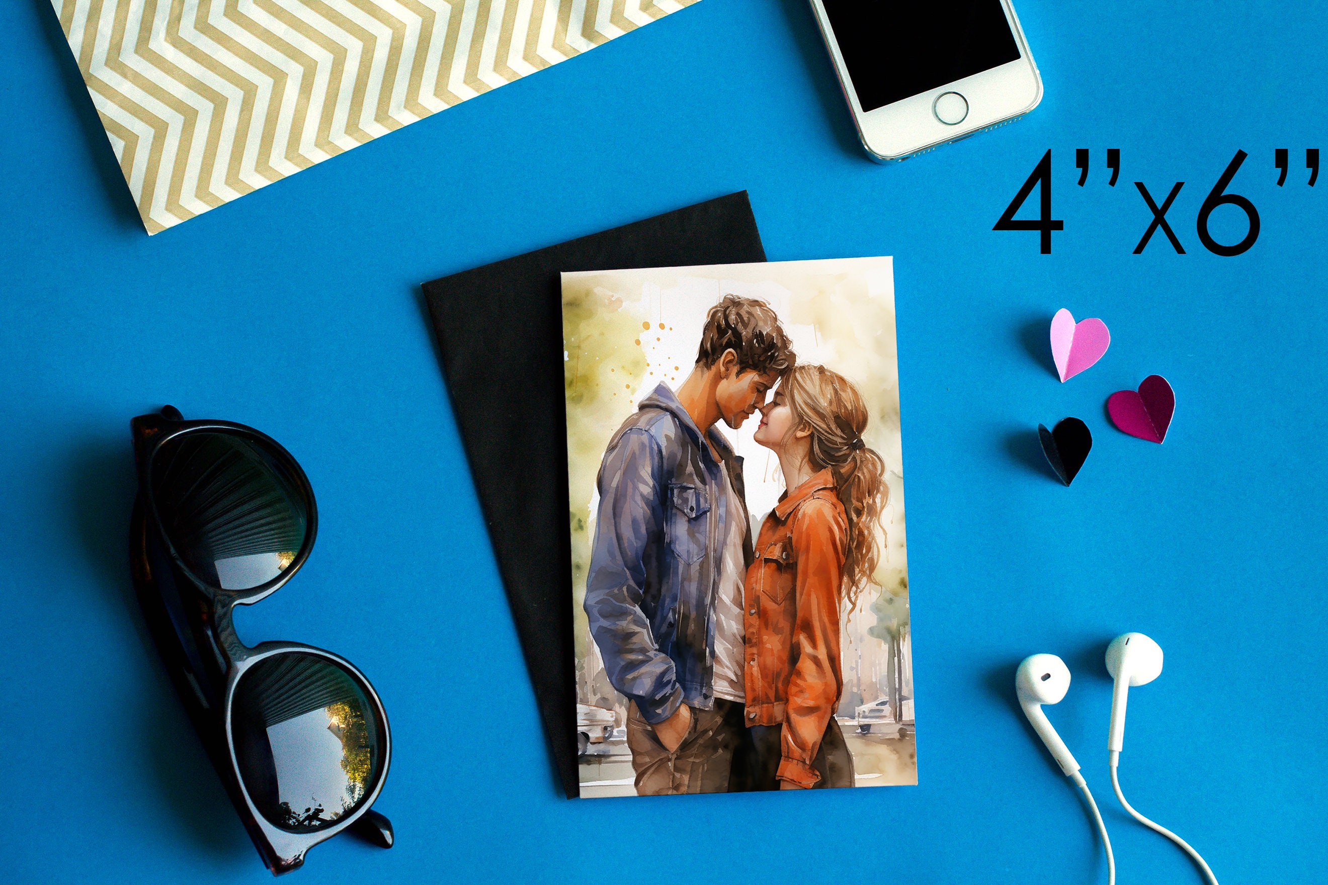Printable Art - Adolescent Affection - Teenage Boy and Girl Sharing A ...