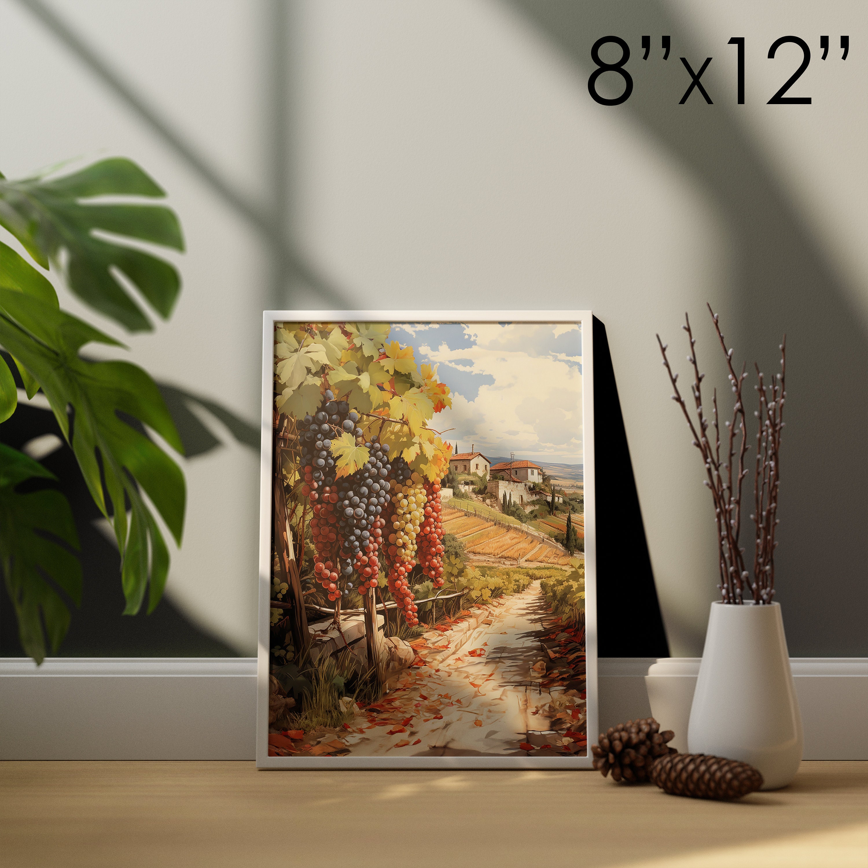 Printable Art - Vineyard Vista - A Vineyard During Harvest Season With ...