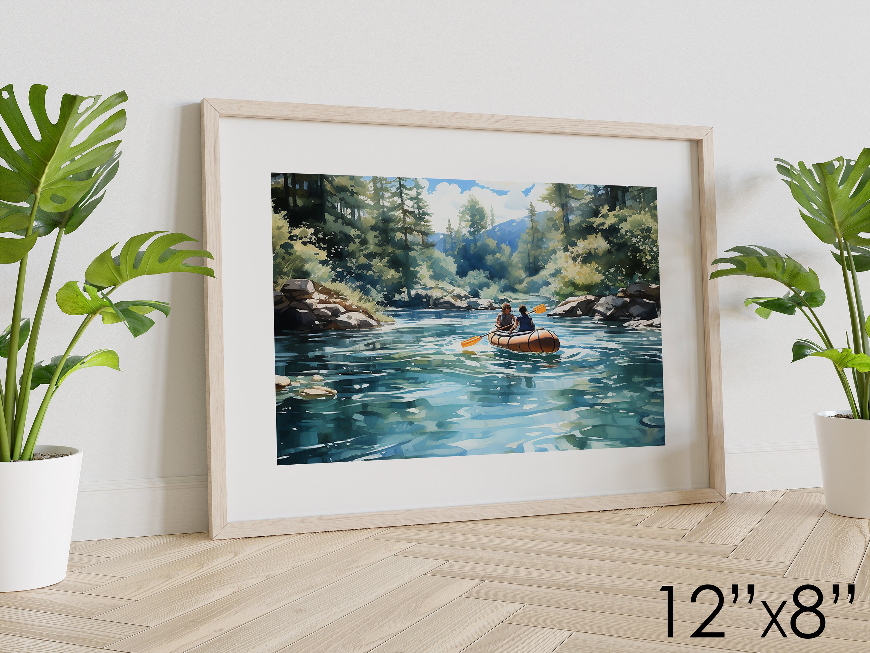 Printable Art - Afloat in Tranquility - Two People in an Inflatable ...
