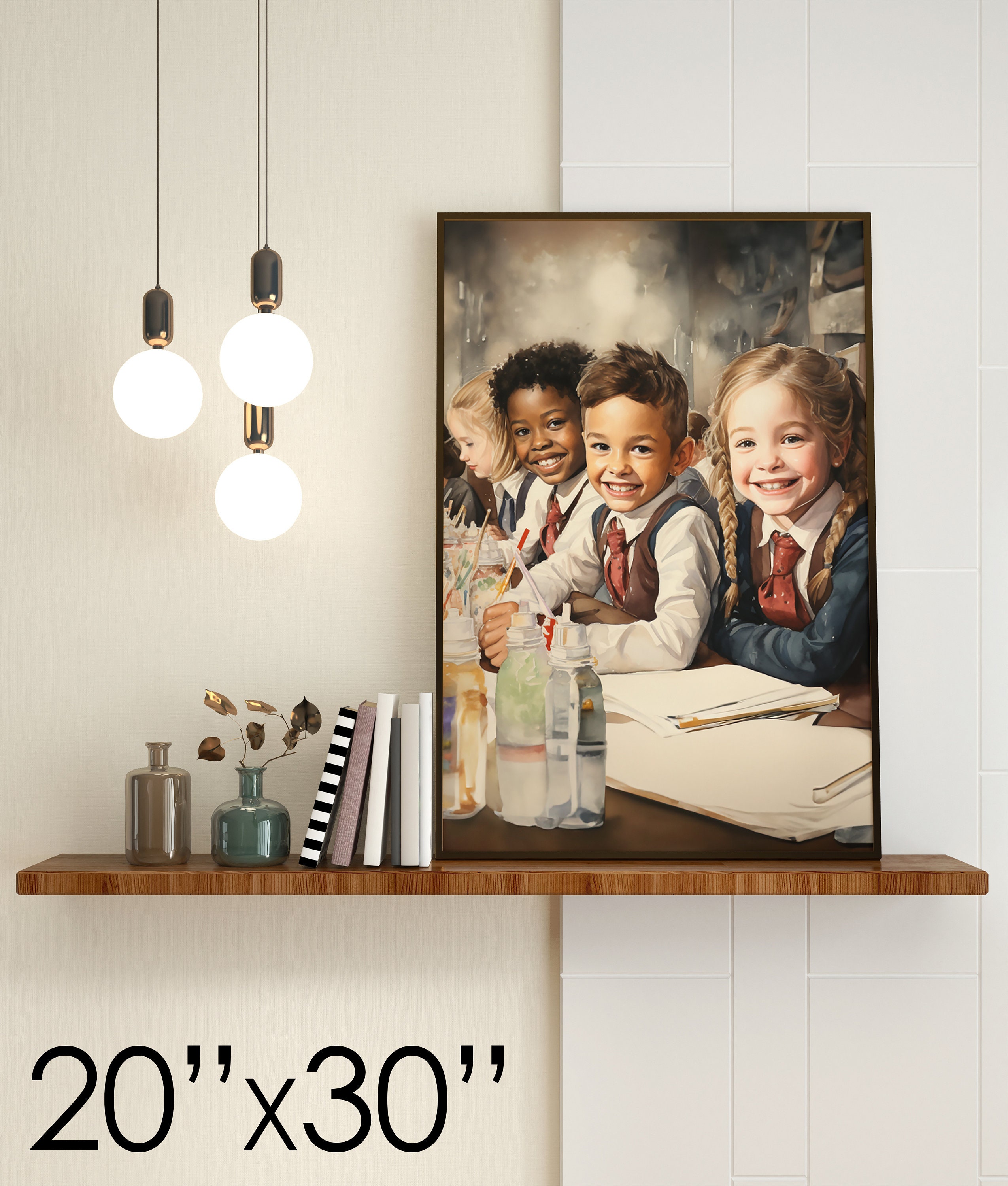 Digital Art - Youthful Studies - Smiling Kids in Uniforms Sitting at ...