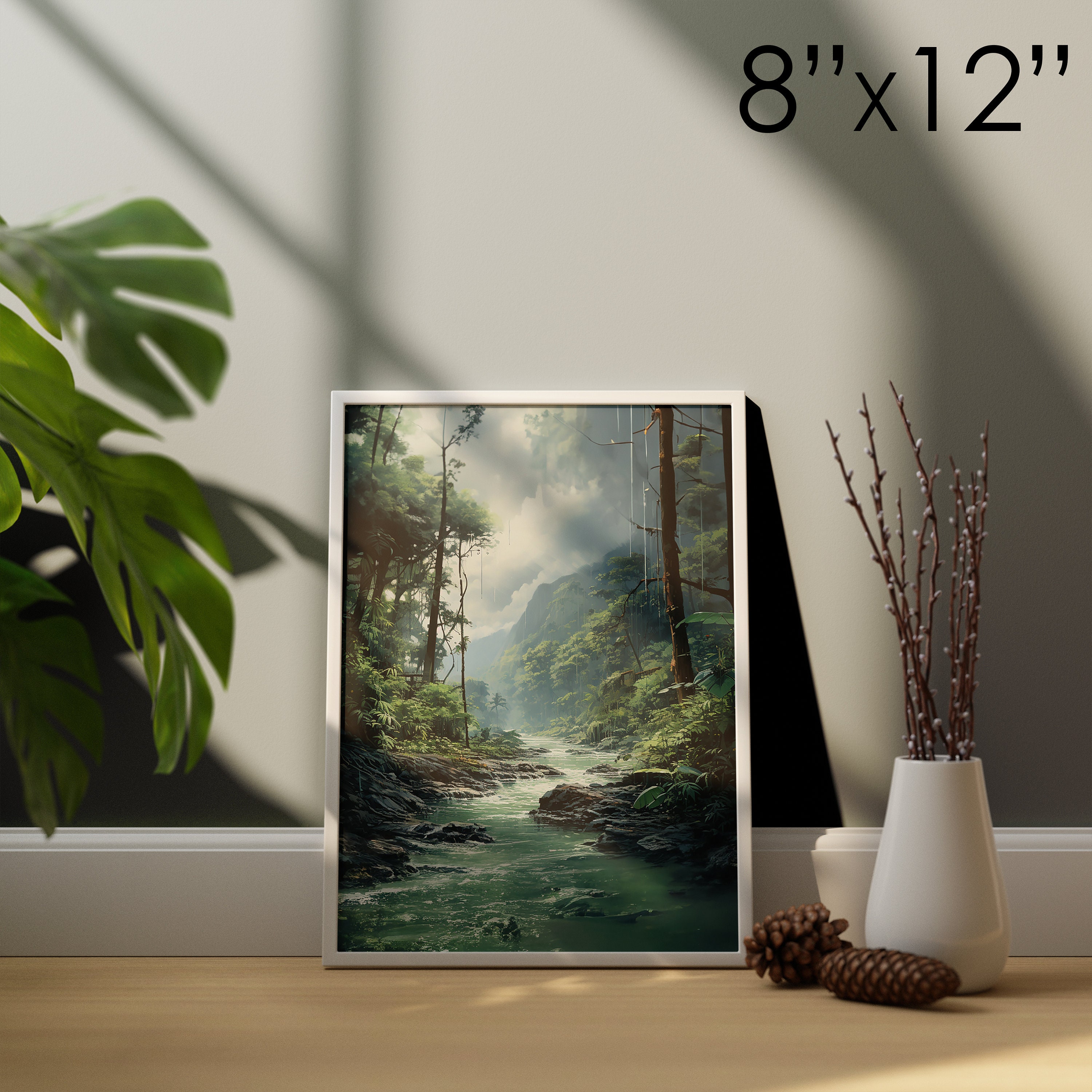 Printable Art - Jungle Rainfall - Rain Falling in A Rainforest ...