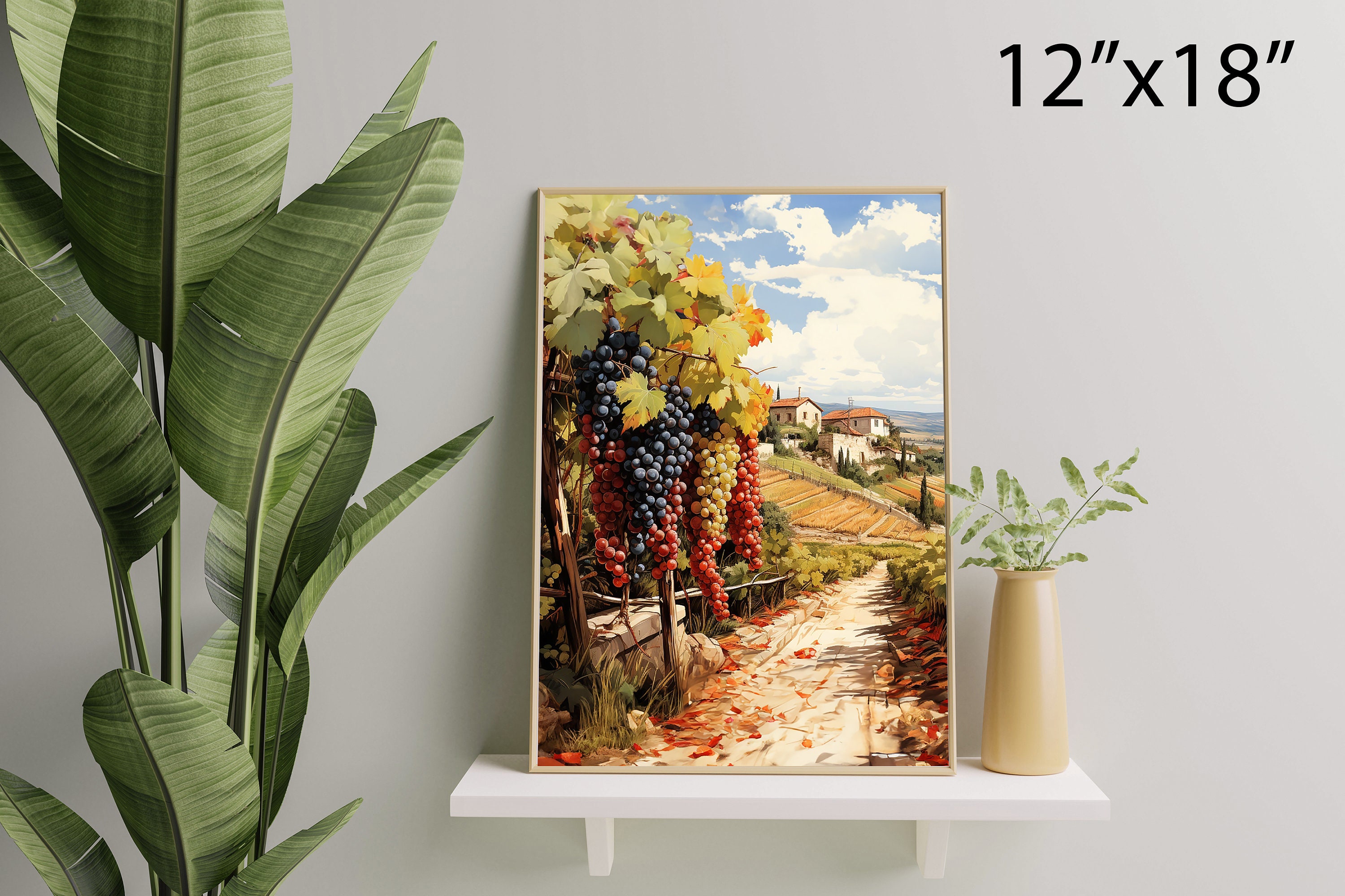 Printable Art - Vineyard Vista - A Vineyard During Harvest Season With ...