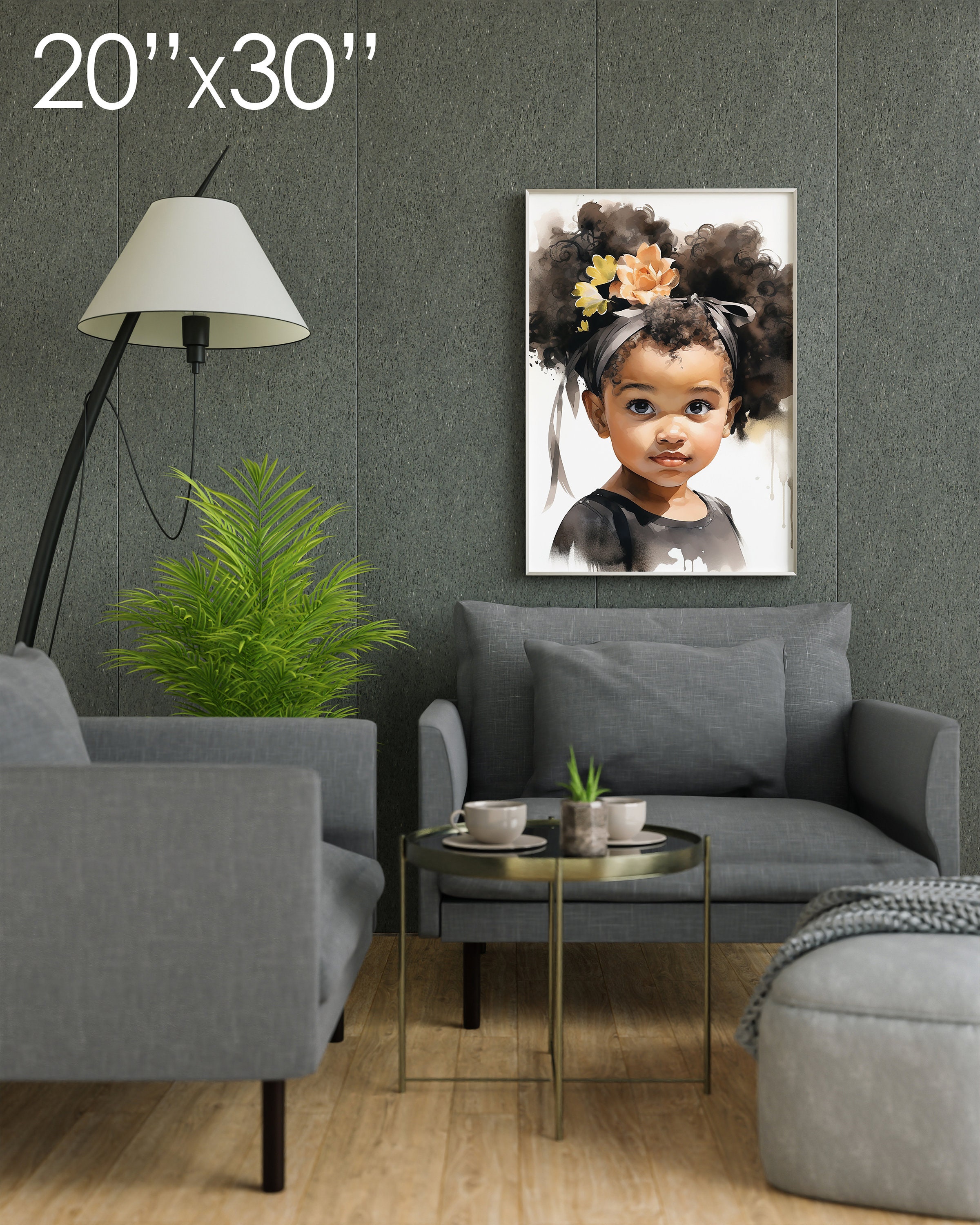 Tiny Trendsetter Printable Wall Art, Black Toddler Girl Portrait Print ...