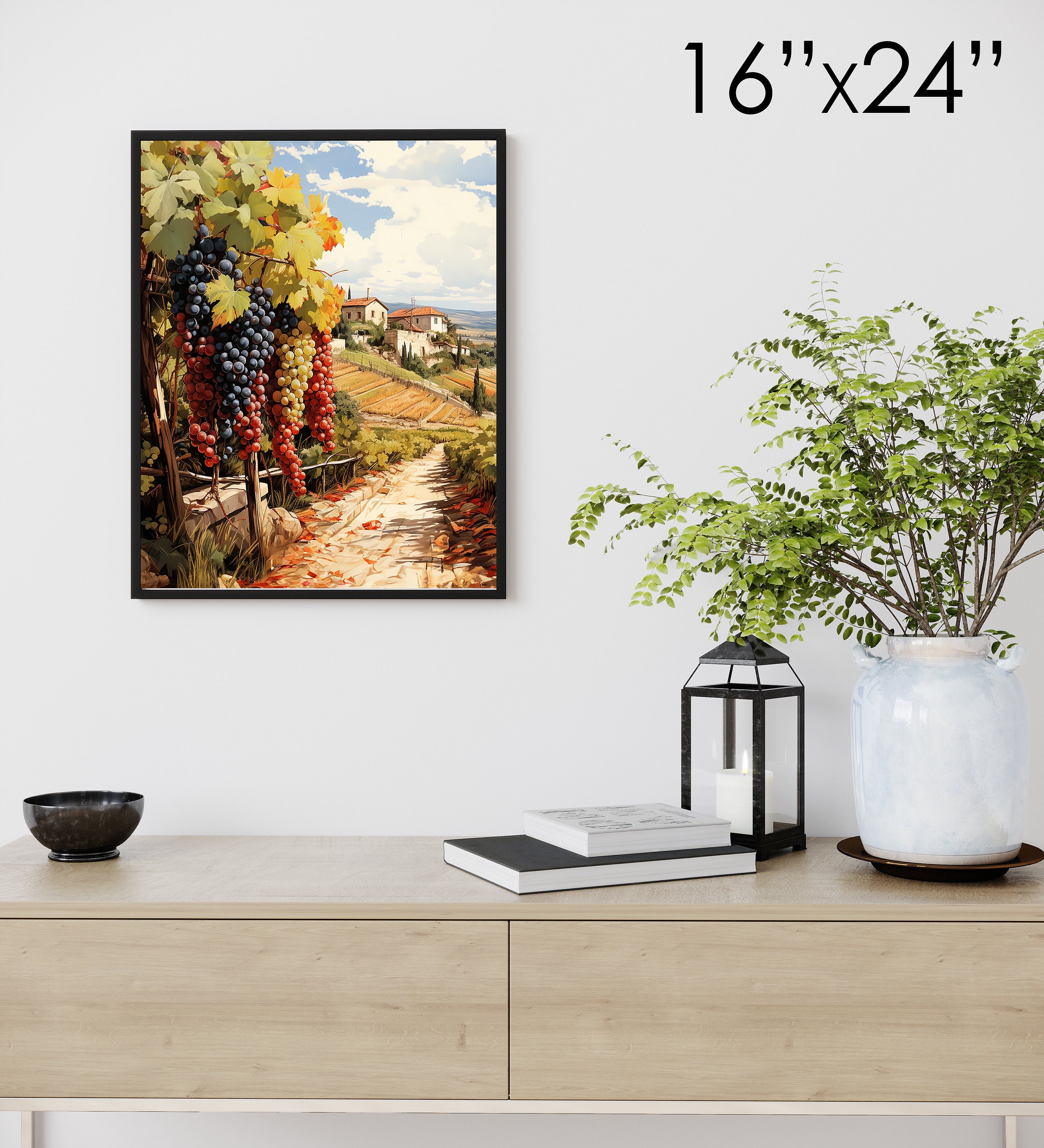 Printable Art - Vineyard Vista - A Vineyard During Harvest Season With ...