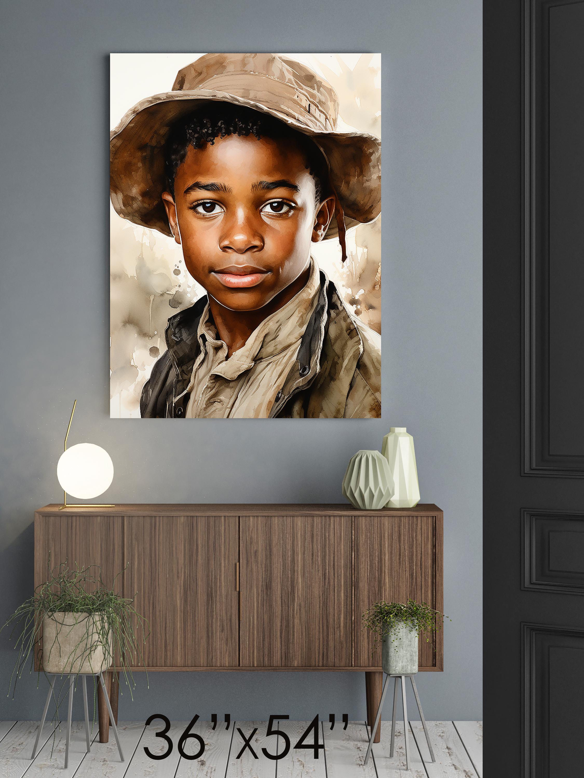 Digital Art - Portrait of Resilience - A Black Teen Boy in the 1800s ...