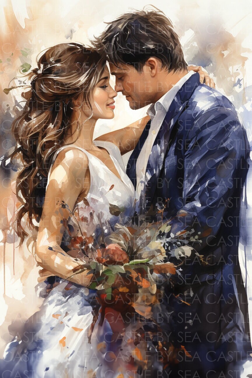 Printable Art - Sacred Vows - A Christian Bride and Groom - Wedding Art ...