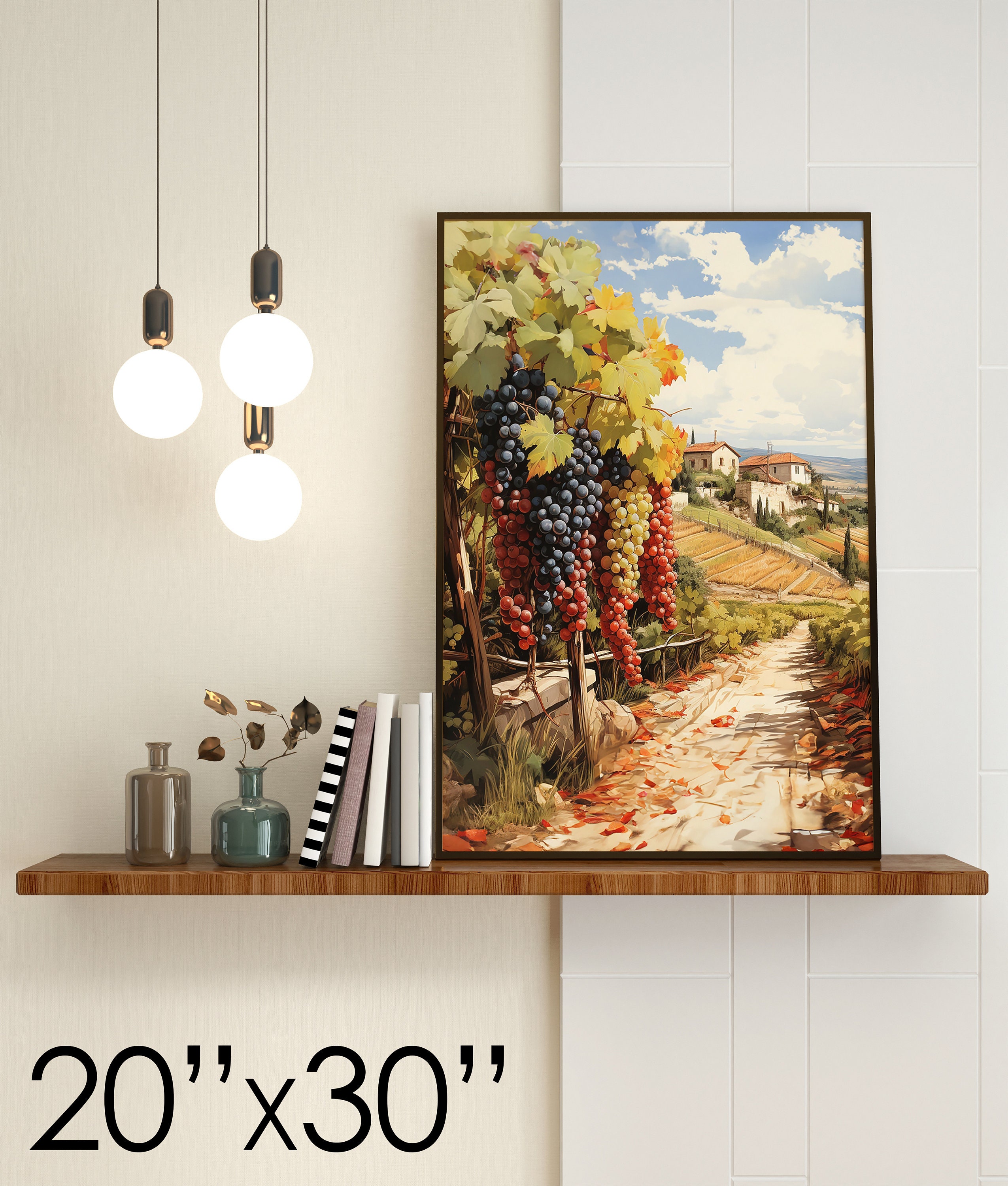Printable Art - Vineyard Vista - A Vineyard During Harvest Season With ...