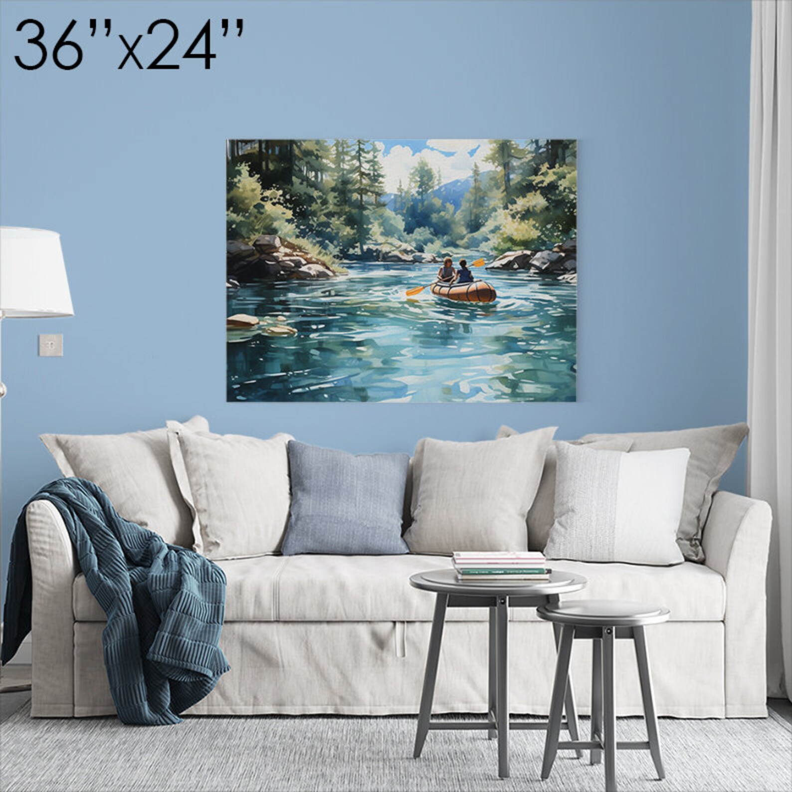 Printable Art - Afloat in Tranquility - Two People in an Inflatable ...