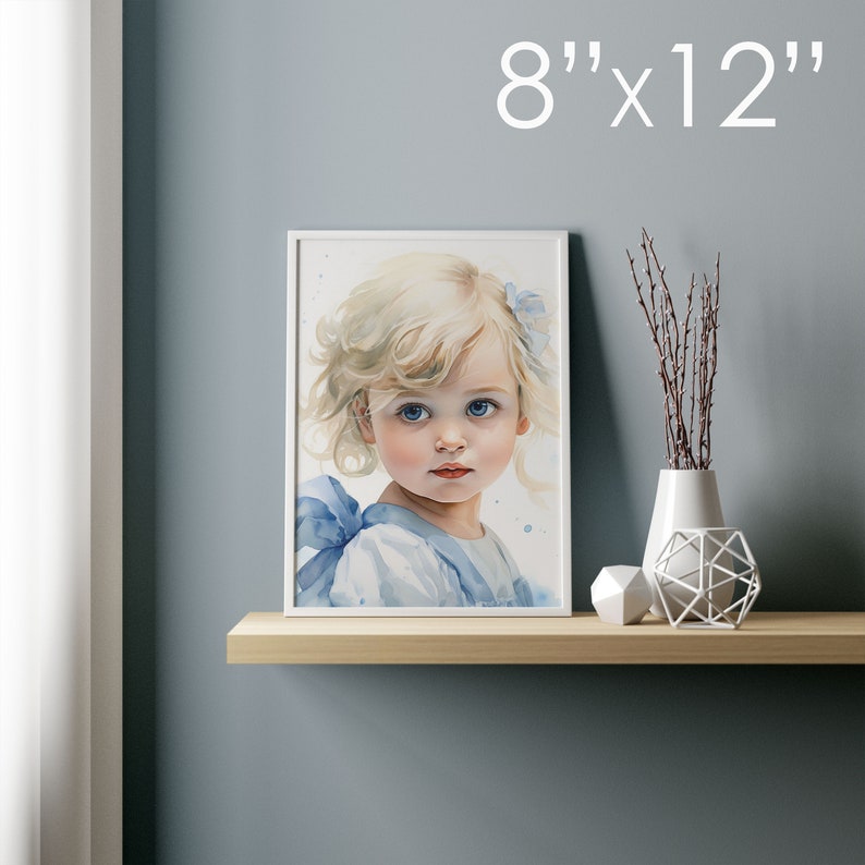 Printable Art - A Splash of Blue - A Blonde-haired Blue-eyed Toddler ...