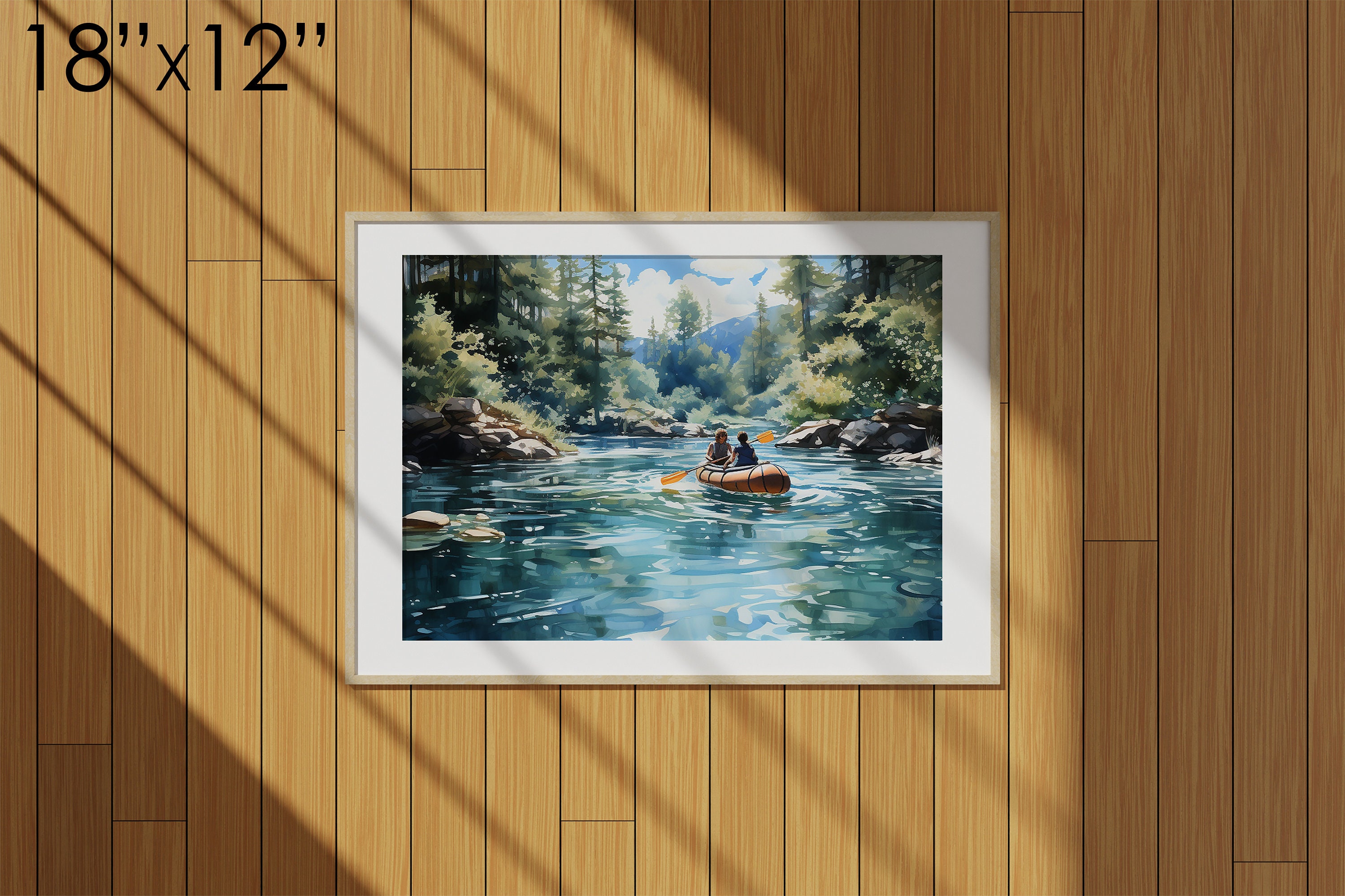 Printable Art - Afloat in Tranquility - Two People in an Inflatable ...