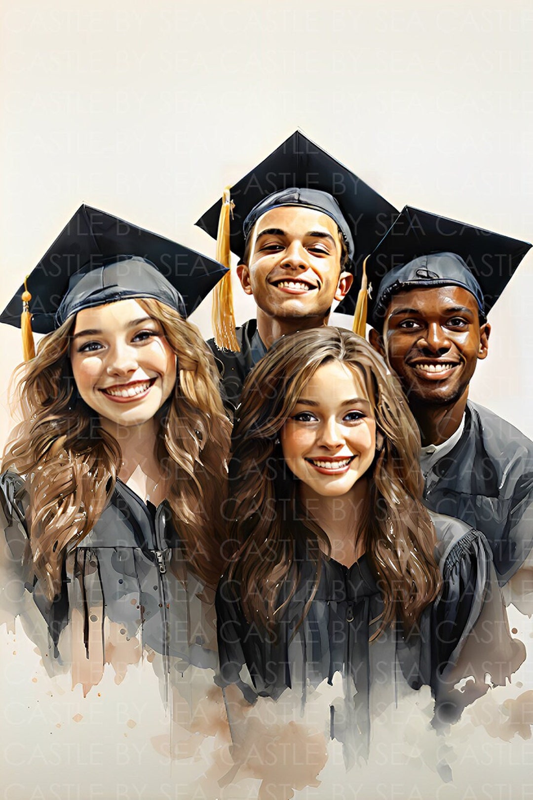 Printable Art - Multicultural Milestones - Four Graduates of Different ...